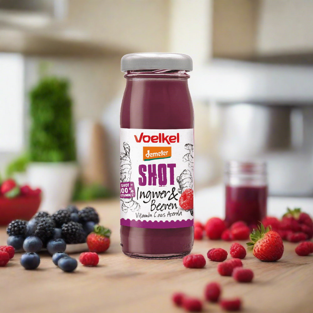 Voelkel Gyömbér Shot Gyümölcsökkel - Demeter - 95ml – Bio-Barát Biobolt