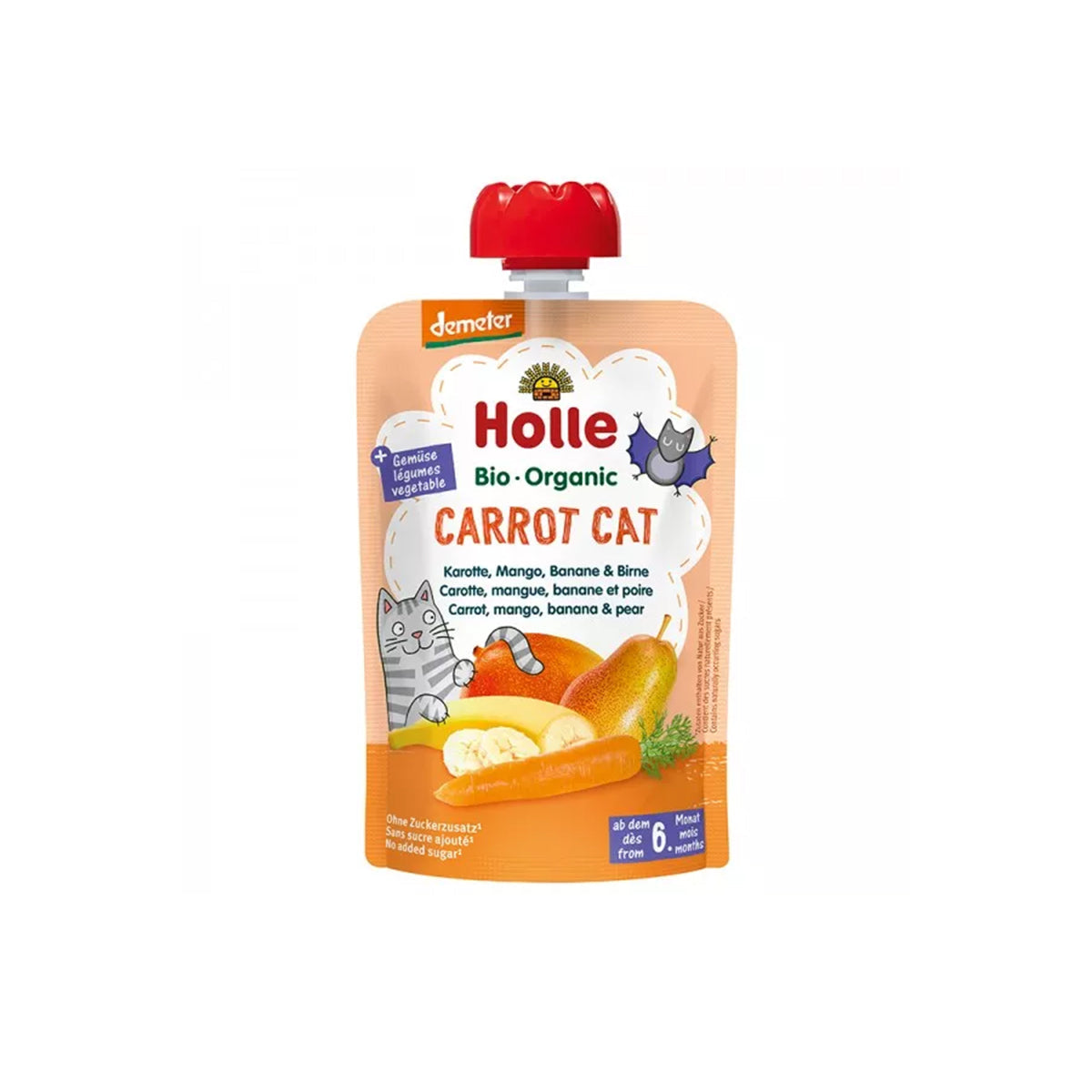 Holle Cat Carrot - répa, mangó, banán, körte - bio - 100g