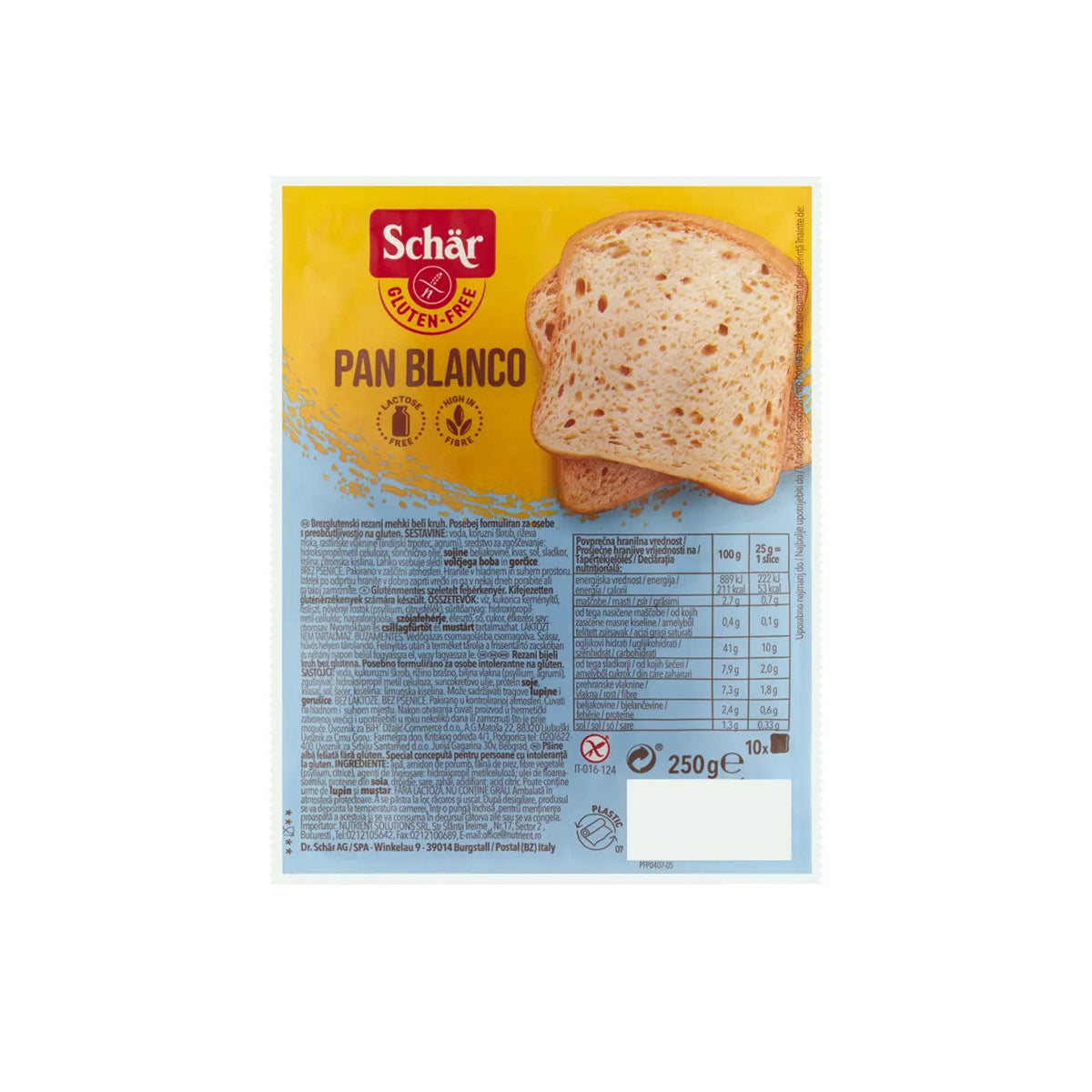 Schar Pan Blanco szeletelt kenyér - 250g | Bio-Barát