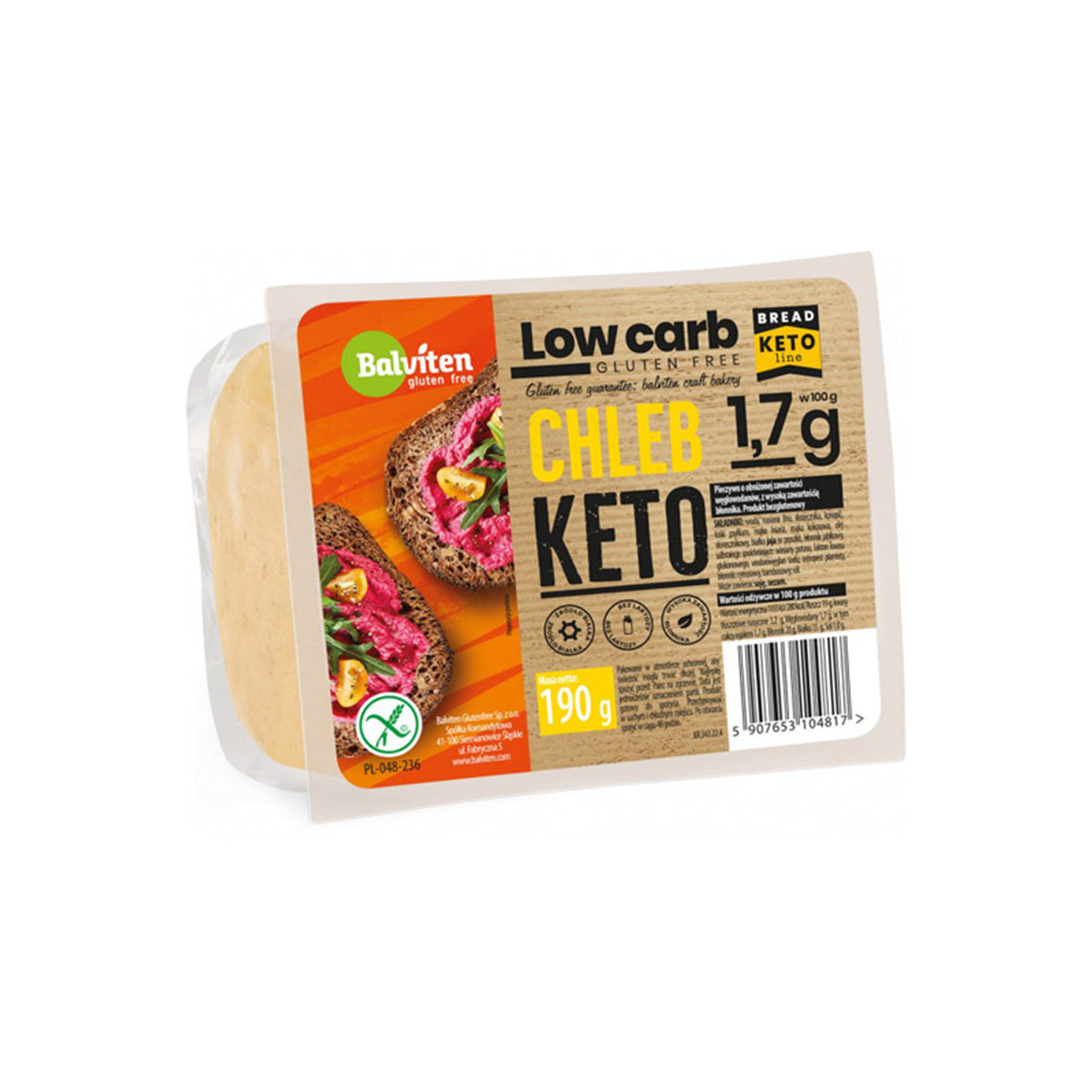 Balviten Low carb keto kenyér gluténmentes 190g – Bio-Barát Biobolt